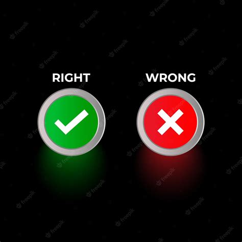 Premium Vector Shiny Button Style Check Mark And Cross Symbols Vector Illustration