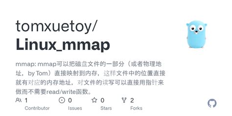 GitHub tomxuetoy Linux mmap mmap mmap可以把磁盘文件的一部分或者物理地址by Tom直接映射到内存这样文件中的位置直接就有对应的内存地址对