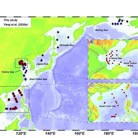 Maps Showing The Location In Marine Surface Sediment Samples A Download Scientific Diagram