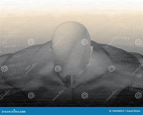 3d Rendering Of Human Head With Binary Code Stock Illustration Illustration Of Binary Human