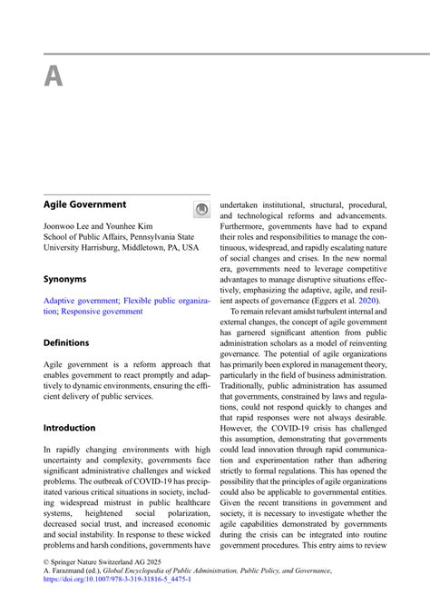 Pdf Agile Government