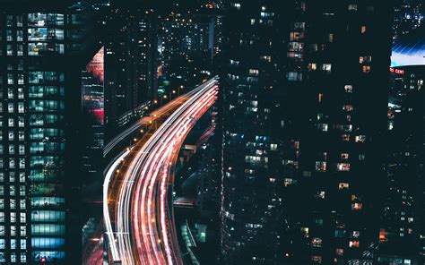 4k Ultra Hd City Lights Nighttime Road Time Lapse Photography