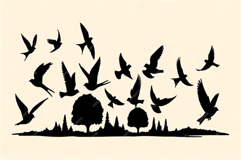 Premium Vector Set Of Birds Silhoutee Vector Art Illustration