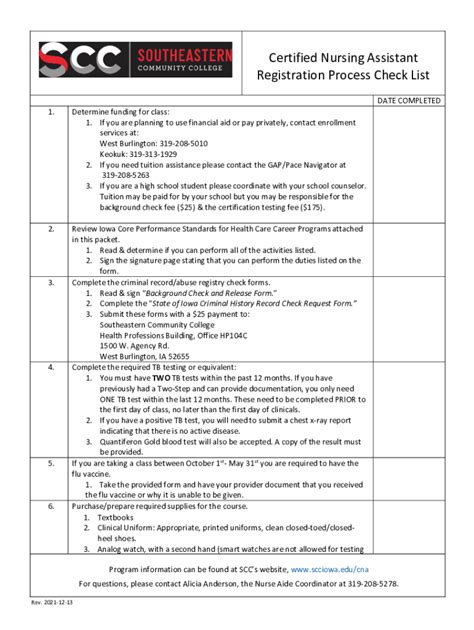 Fillable Online Nursing Assistantwashington State Department Of Health