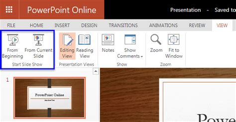 Slide Show View In Powerpoint For The Web