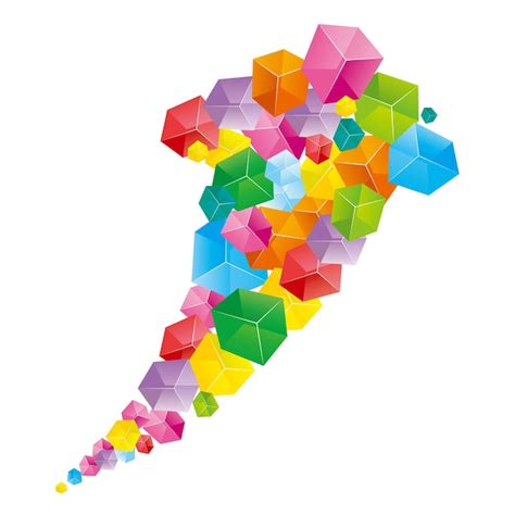 큐브 모양으로 구성된 화살표 기호 배경은 흰색입니다 프리미엄 벡터