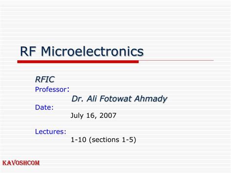 PPT RF Microelectronics PowerPoint Presentation Free Download ID