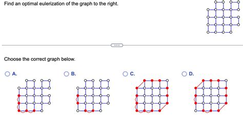 Find An Optimal Eulerization Of The Graph To The Right Choose The