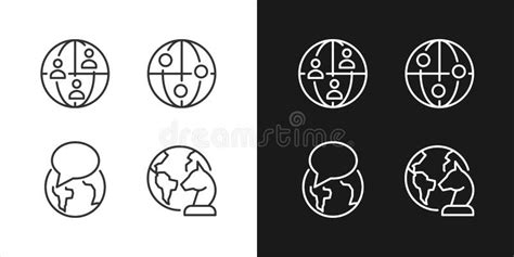 Geopolitics Process Pixel Perfect Linear Icons Set For Dark Light Mode