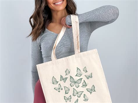Butterfly Tote Bag Canvas Tote Bag Butterfly Bag Etsy