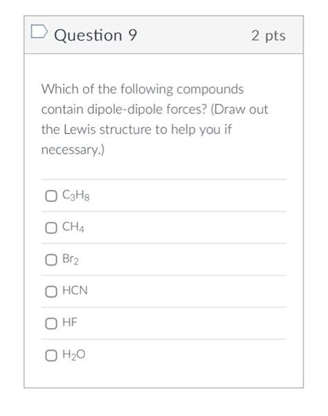 solved question 9 2pts which of the following compounds