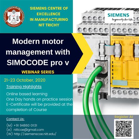 Modern Motor Management With Simocode Pro V 2020 Nit Tiruchirappalli Online Webinar Series