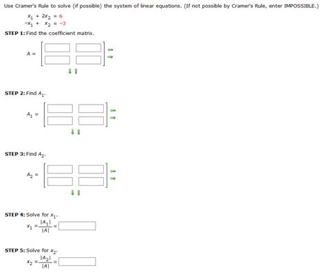 Solved Use Cramer S Rule To Solve If Possible The System Chegg Com