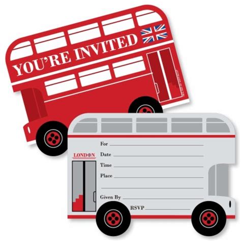 Big Dot Of Happiness Cheerio London Shaped Fill In Invitations With