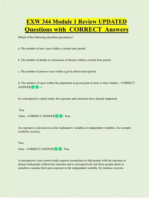 Exw 344 Module 1 Review Updated Questions With Correct Answers Exw 344 Stuvia Us