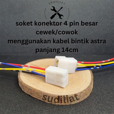 Jual Soket Socket Sambung Kabel 4 Pin Besar Kabel Bintik Shopee Indonesia