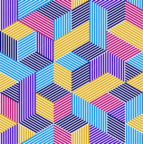 Premium Vector Seamless Isometric Lines Geometric Pattern 3d Cubes Vector Tiling Background
