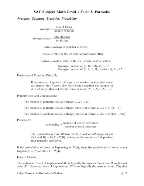 Sat Math Level 1 Cheat Sheet Download Printable Pdf Templateroller
