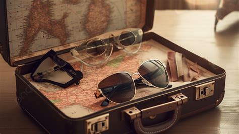 여행 가방 지도 배경 관광 여행 트렁크 색안경 배경 일러스트 및 사진 무료 다운로드 Pngtree