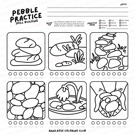 Pebble Skill Building Practice Coloring Page Anna Rose