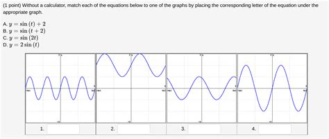 Solved 1 Point Without A Calculator Match Each Of The Chegg Com