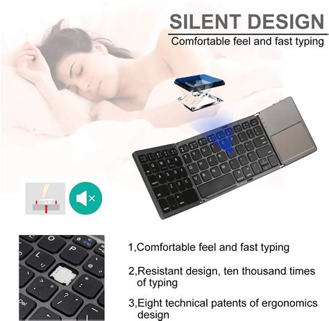 Mini Folding Bluetooth Keyboard Bluetooth Foldable Mini Keyboard For Pc Touchpad Portable