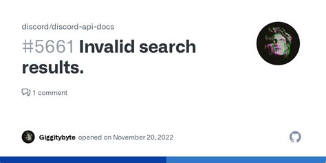 Invalid Search Results · Issue 5661 · Discorddiscord Api Docs · Github