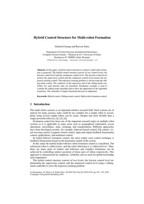 pdf hybrid control structure for multi robot formation dokumen tips