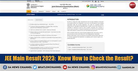 JEE Main Result Topper Link How To Check The Result