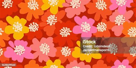 추상 손으로 그린 꽃 직물 직물 의류 포장지 표지 배너 실내 장식 배경을 위한 꽃무늬가 있는 매끄러운 패턴 0명에 대한 스톡 벡터 아트 및 기타 이미지 Istock