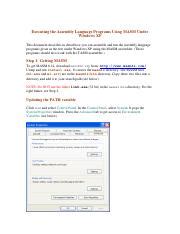 Executing Assembly Language Programs With MASM On Windows XP Course Hero