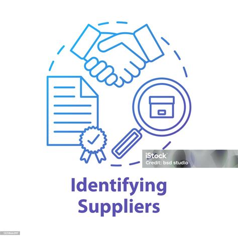 소모품 개념 아이콘 식별 무역 협정 거래를 하십시오 파트너십 납품 원료 및 상품 아이디어 얇은 라인 일러스트에 대 한 계약 벡터 절연 선도선 도면 개념에 대한 스톡 벡터