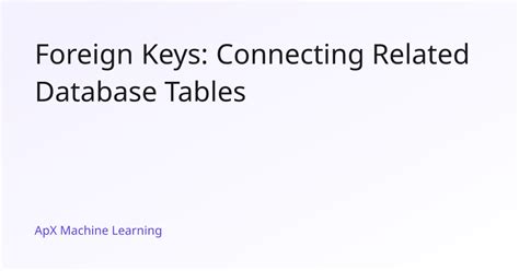 Foreign Keys Connecting Related Database Tables