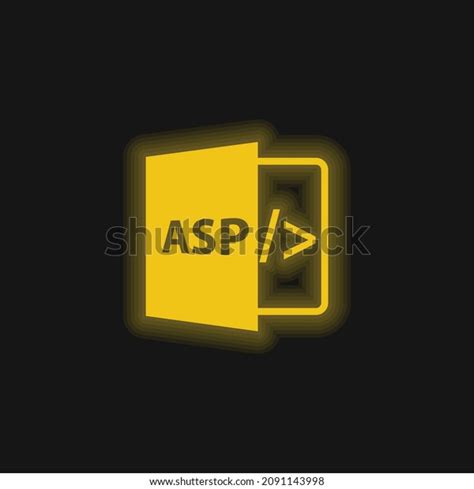 asp file format symbol yellow glowing stock vector royalty free