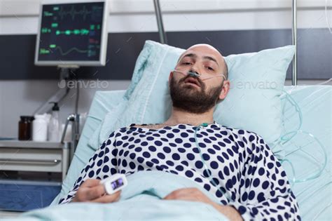 Portrait Of Patient With Breathing Problems Recieving Treatment