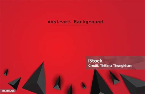 삼각형의 추상 구성입니다 현대 기하학적 배경입니다 빨간색 배경에 공간에서 부르고뉴 3 차원 기하학적 삼각형 0명에 대한 스톡