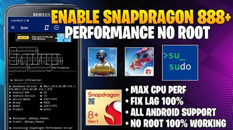 Enable Snapdragon Performance No Root Increase FPS Fix FPS Shutters YouTube