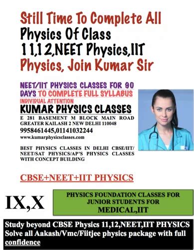 Iit Physics Classes Physics Classes Kumar Physics Classes New Delhi