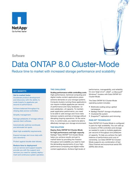 netapp data ontap 8 0 cluster mode data sheet pdf computer cluster