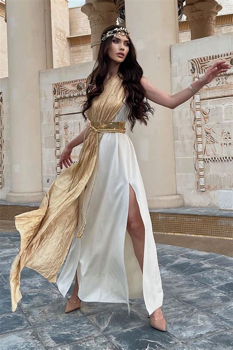 Greek Goddess 4 Piece Costume Set Cream Combo Goddess Costume