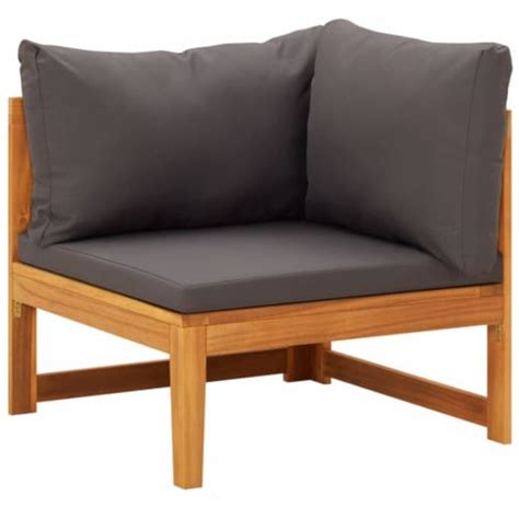Vidaxl Corner Sofa With Dark Gray Cushions Solid Acacia Wood 26 X26