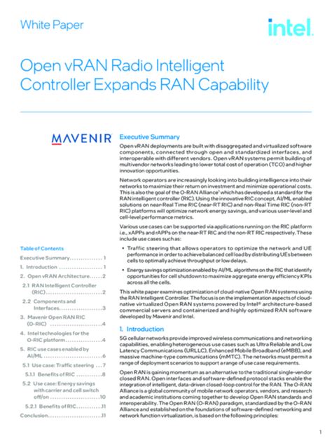 Open Vran Radio Intelligent Controller Expands Ran Capability