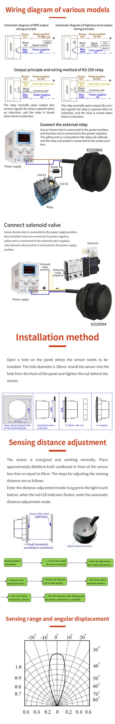 Kd200 Dc5 24v Diffusion Object And Body Reflective Photoelectric Sensor