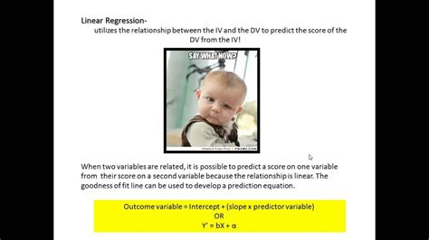 correlation and linear regression youtube