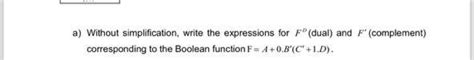 solved a without simplification write the expressions for