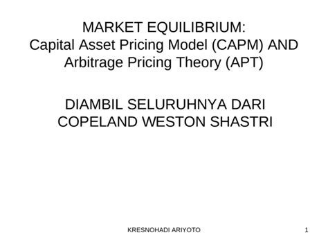 The Comparison Between CAPM APT India Dictionary