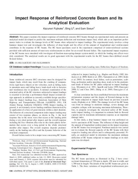 Pdf Impact Response Of Reinforced Concrete Beam And Its Analytical Evaluation