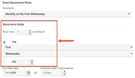Adding Recurrence Rules Making An Event Recurring Espace Support Center