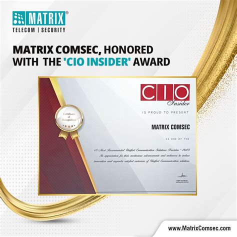 Matrix Comsec On Linkedin Matrixcomsec Cioinsideraward Unifiedcommunication Innovation