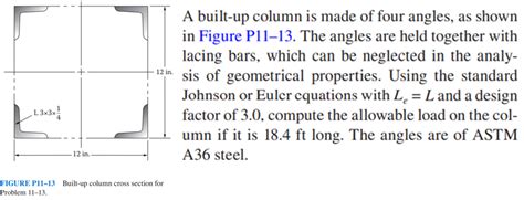 Solved A Built Up Column Is Made Of Four Angles As Shown In